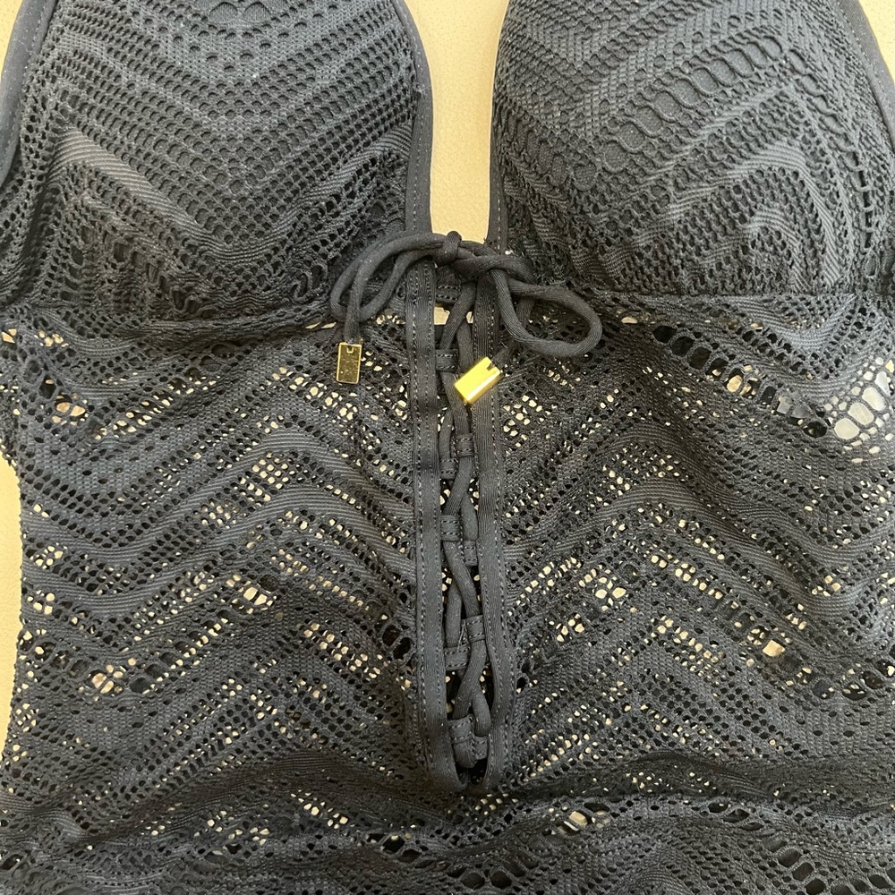Bleu Rod Beattie Black Mesh One Piece Bikini Gem